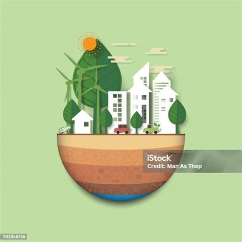녹색 자연 환경 친화적인 도시 및 도시의 풍경 배경을 추상화합니다 0명에 대한 스톡 벡터 아트 및 기타 이미지 0명 개념 공예 Istock