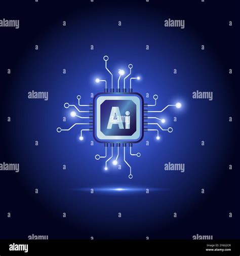 Electronic Circuit Chip Processor Smart Technology Artificial Intelligence Ai Vector