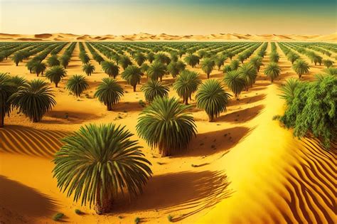 Premium Ai Image Panorama Of A Date Palm Plantation Image Shows The