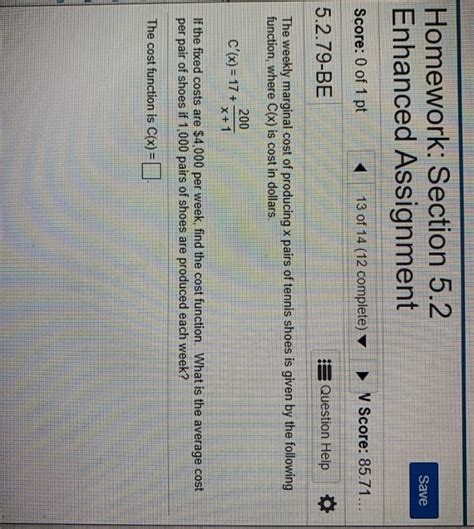 Solved Homework Section 5 2 Enhanced Assignment Save Score