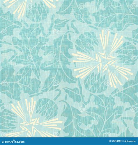 Turquoise Floral Seamless Pattern Stock Vector Illustration Of