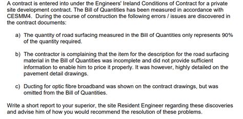 Solved A Contract Is Entered Into Under The Engineers Chegg Com