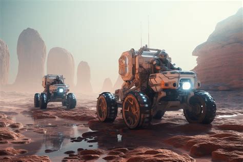 Premium Photo Astronauts Deploying A Network Of Autonomous Rover 00035 02