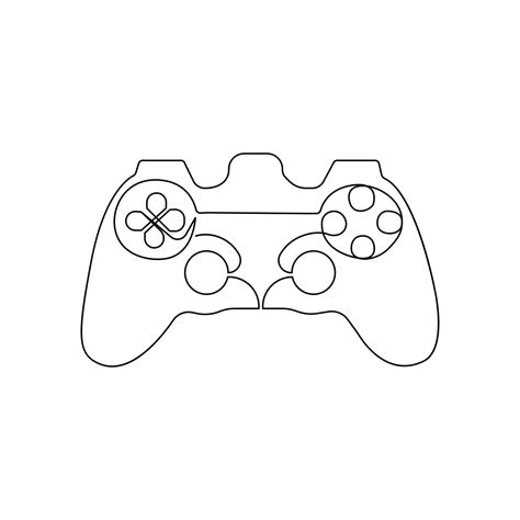Continuous One Line Drawing Of The Game Controller And Single Line Art Of The Joystick