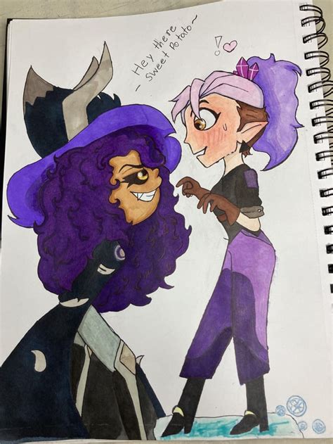 Spoiler⚠️⚠️‼️ Lumity Drawing Titan Luz Flirts With Amity 😏🖤💜 R