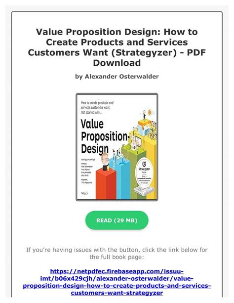 Ebook Pdf Value Proposition Design How To Create Products And Services Customers Want