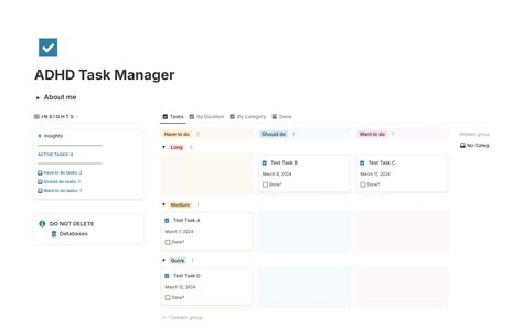 ADHD Task Manager Notion Template