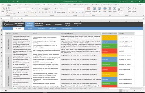 Business Diagnostic Tool Excel Spreadsheet Template Luz Templates