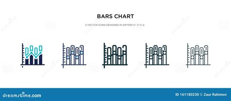 Bars Chart Icon In Different Style Vector Illustration Two Colored And
