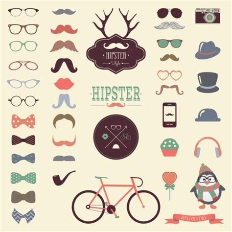 Hipster Retro Vintage Icon Set Royalty Free Vector Image