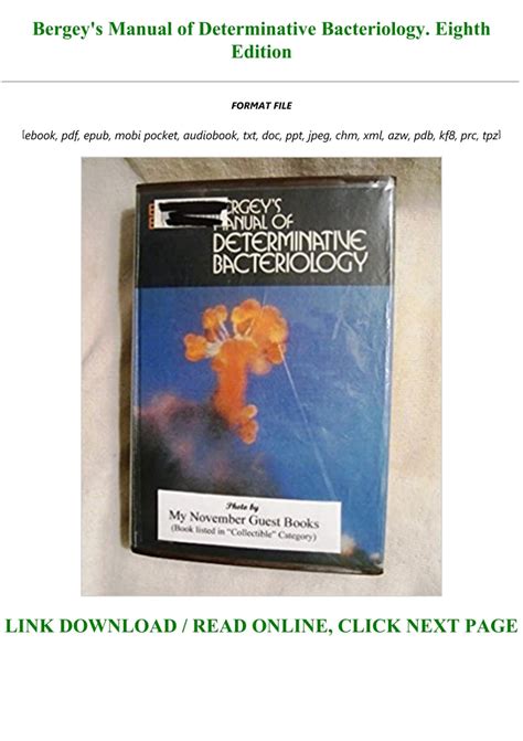 Read Book Pdf Bergey S Manual Of Determinative Bacteriology Eighth Edition Full Books
