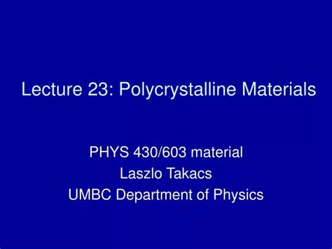 PPT Lecture 23 Polycrystalline Materials PowerPoint Presentation