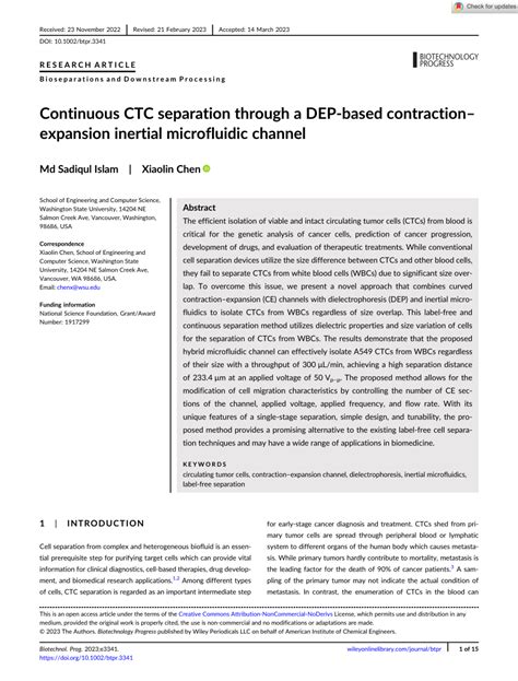 Pdf Continuous Ctc Separation Through A Dep‐based Contraction