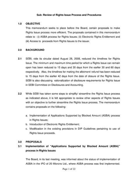 123603806 Right Issue Sub Review Of Rights Issue Process And