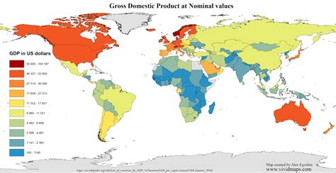 Gross Domestic Product At Nominal Values Vivid Maps