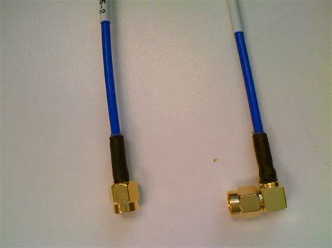 Cable Assembly Sma Right Angle Male Plug To Sma Straight Male Plug On 085 Conformable Blue Fep