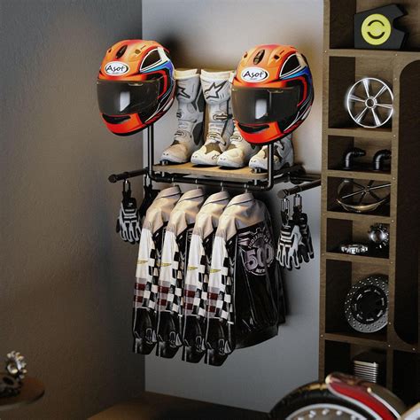 Williston Forge Motorcycle Helmet Holder Wall Mount Helmet Stand With