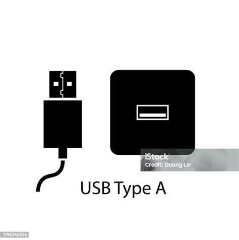シルエットスタイルのusbタイプaコネクタとケーブルベクトル Usbケーブルのベクターアート素材や画像を多数ご用意 Usbケーブル