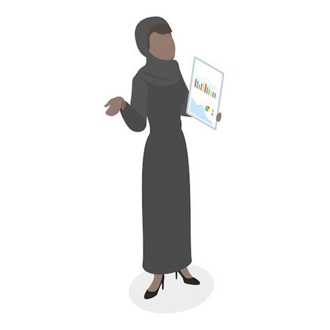 Premium Vector 3d Isometric Flat Vector Set Of Arab Business Woman