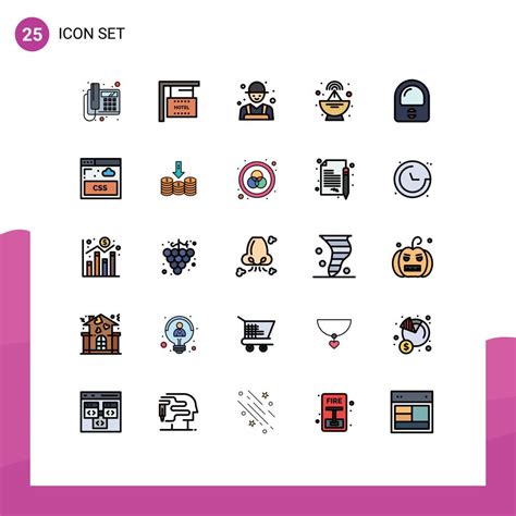 25 Filled Line Flat Color Concept For Websites Mobile And Apps Suit