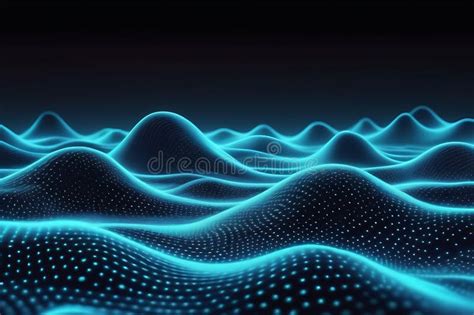3d abstract waves big data visualization pulsating and floating waves