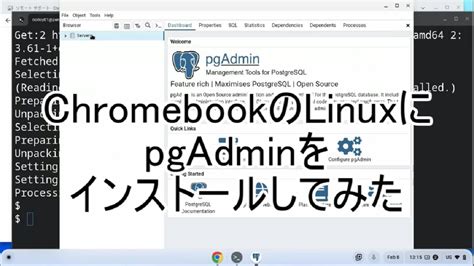 chromebookのlinuxにpgadminをインストールしてみた youtube