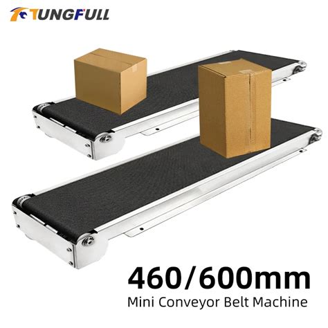 미니 벨트 컨베이어 자동 컨베이어 벨트 24v 스테인리스 스틸 자동 자판기 컨베이어 460mm 600mm 트랙 화물 레인