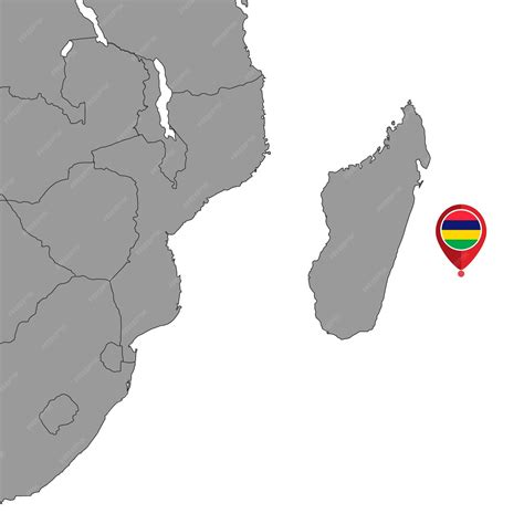 Premium Vector Pin Map With Mauritius Flag On World Map Vector