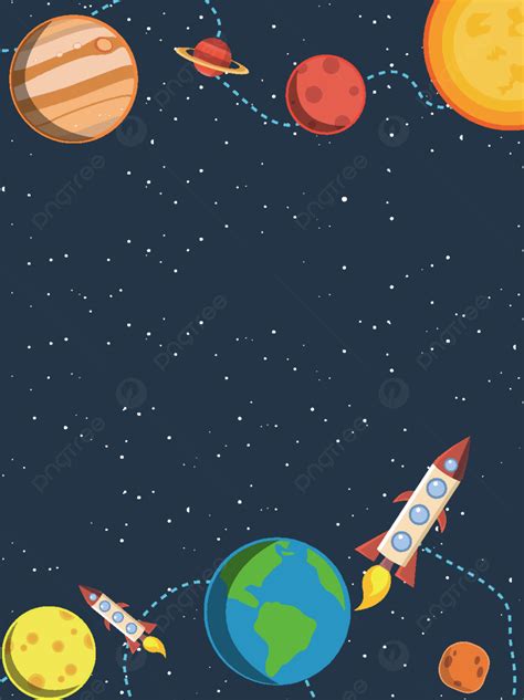 Cartoon Hand Drawn Space Rocket Vector Background Wallpaper Image For
