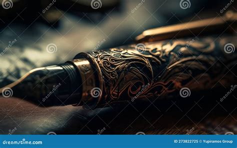 Antique Handwriting On Yellowed Manuscript Paper Generated By Ai Stock