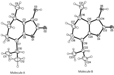 View Of Independent Molecules A And B Of The Title Compound C12h16o3