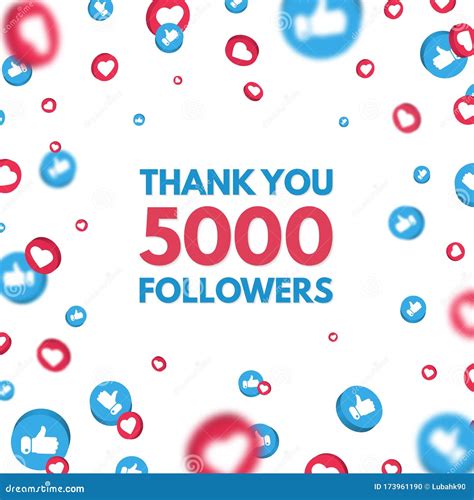Thank You 5000 Followers Poster With Colorful Confetti Vector