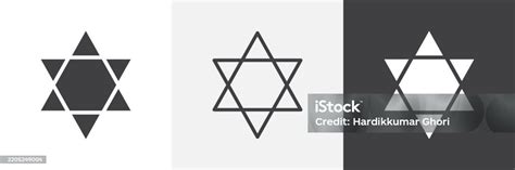 다윗의 별 아이콘은 얇은 선 검은 색입니다 평평하고 간단한 벡터 기호 그림입니다 0명에 대한 스톡 벡터 아트 및 기타 이미지 0명 단순함 달 하늘 Istock