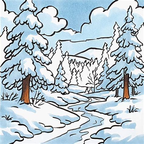 How To Draw A Winter Landscape Easy Step By Step Guide For Beginners