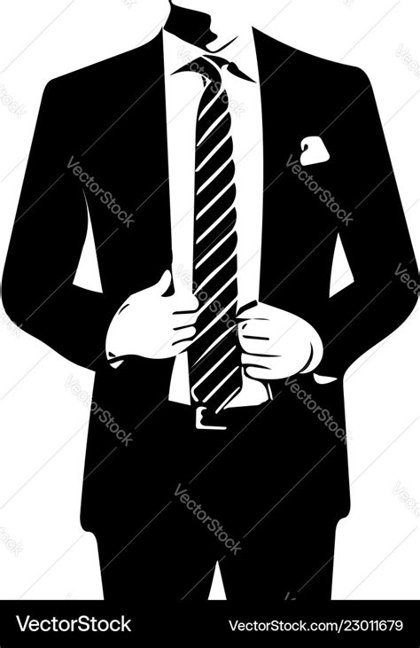 Drawing Of Elegant Young Fashion Man In Tuxedo Vector Image