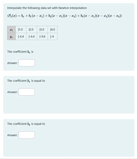 Solved Interpolate The Following Data Set With Newton Chegg