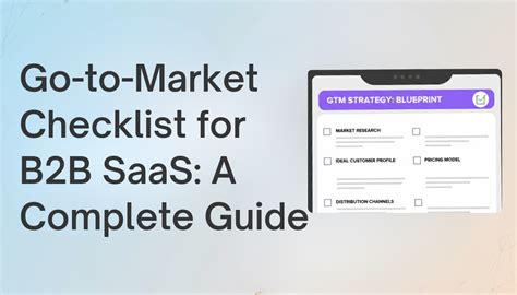 Go To Market Checklist For B2b Saas Voxturr