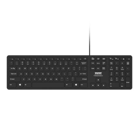 Port Connect Office Budget Wired Keyboard Black Syntech