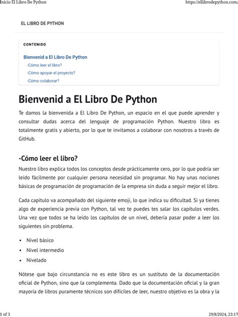 inicio el libro de python pdf