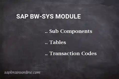 SAP Basis System And Installation In BW BW SYS Component Details Tutorials