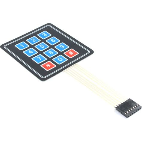 3x4 membrane matrix keypad module 7 pin pi raspberry uno arduino flux