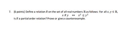 solved 7 [6 points] define a relation r on the set of all