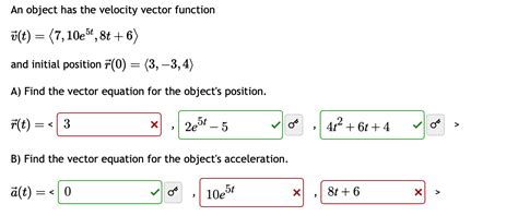 Solved An Object Has The Velocity Vector