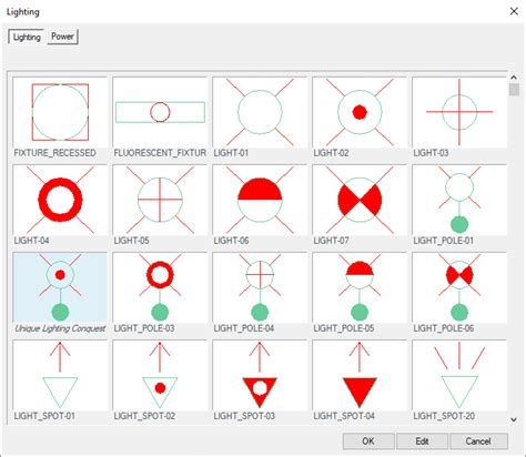 Lighting Fixture Symbols