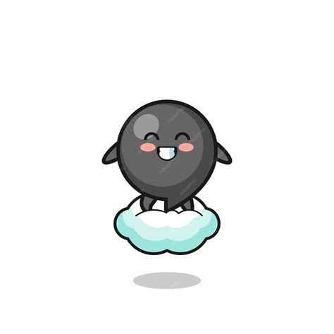 Premium Vector Cute Comma Symbol Illustration Riding A Floating Cloud
