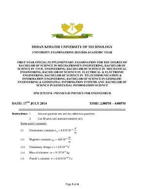 CCS 1203 Course Outline DEDAN KIMATHI UNIVERSITY OF TECHNOLOGY UNIT
