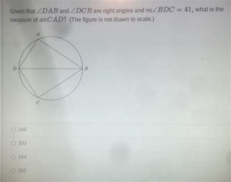 Solved Given That ∠ Dab And ∠ Dcb Are Right Angles And M∠ Bdc 41