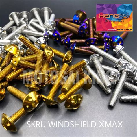 🇹🇭🔥1pcs Skru M5 Saiz 8 Visor Windshield Xmax Adv150 Nvx Nmax Y15 Lc135 Rs150🔥🇹🇭 Skru Original