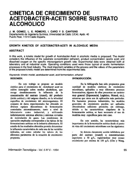 Cinetica De Crecimiento De Acetobacter Aceti Pdf Pdf