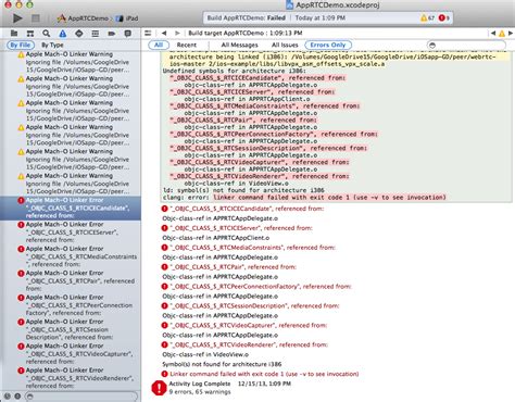 Xcode Apple Mach O Linker Error Even With The M Files Added To Compile Sources Of Build